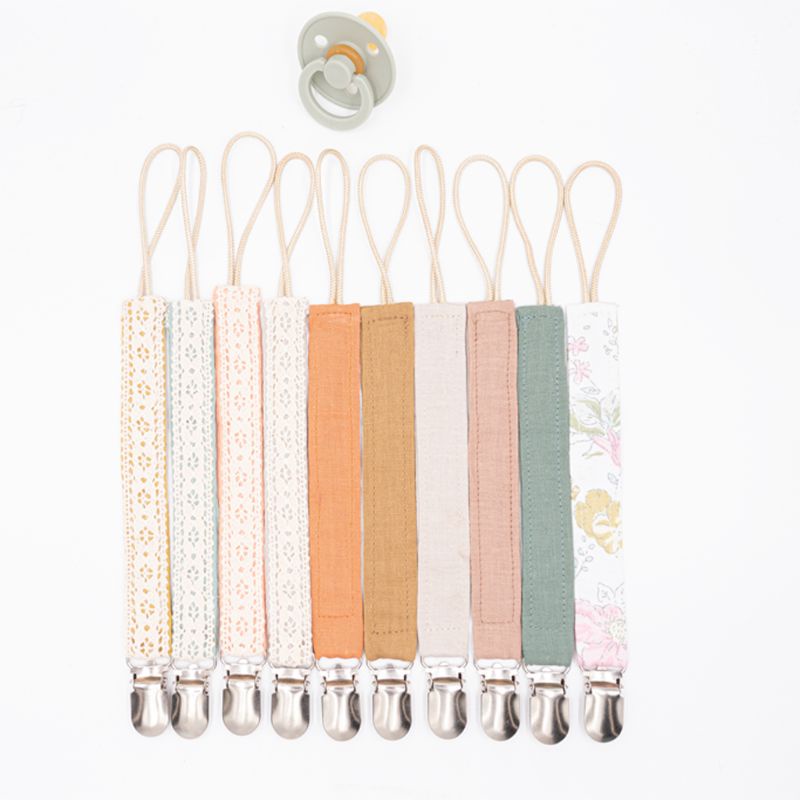 Cotton Linen Pacifier Clips Chain Dummy Clip Pacifier Holder Nipple ...