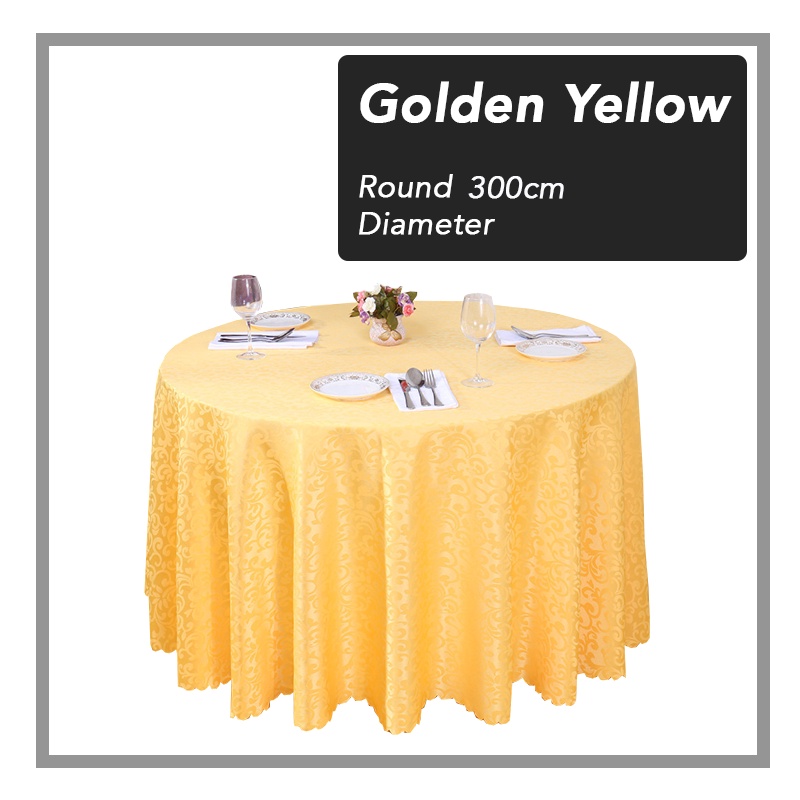 ACEVE DREAM READY STOCK 3.0M Round Damask Pattern Table Cloth Cover ...