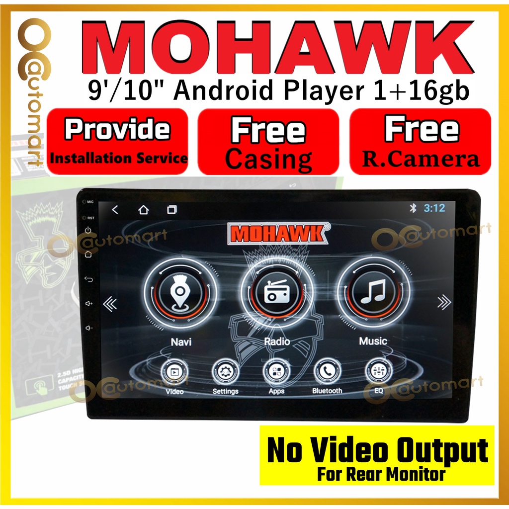 Mohawk T7 Car Android player FREE Reverse Camera 1+16gb Android Ply ...