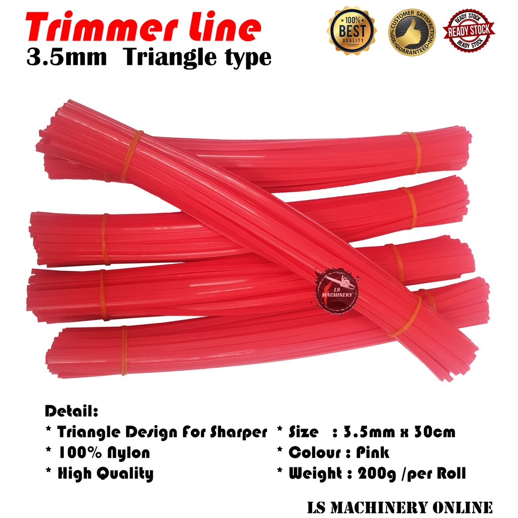 LSM Brand 3.5mm x 30cm Brush Cutter Trimmer Line Triangle 100% Nylon ...