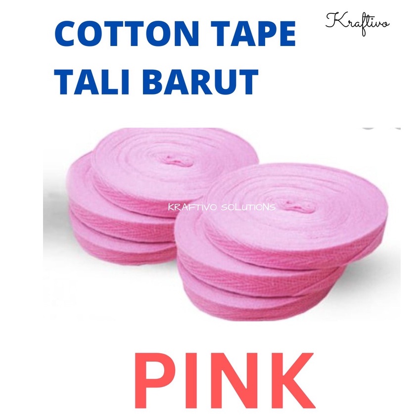 [ COTTON TAPE ] 13mm X 12m WHITE COTTON TAPE / PINK COTTON TAPE / PITA ...