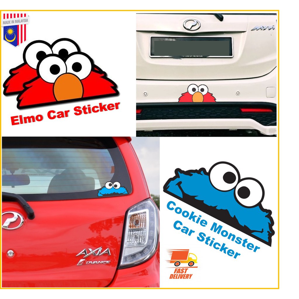 Elmo & Cookie Monster Car sticker | Shopee Malaysia
