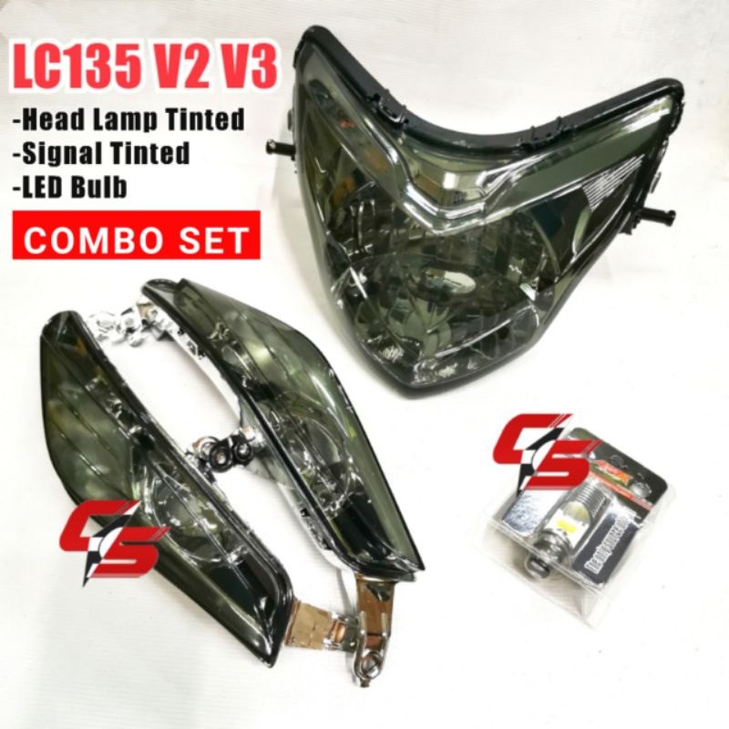 Yamaha LC135 V2 V3 Head Lamp Front Signal LED bulb Tail lamp Clear / Tinted | Shopee Malaysia