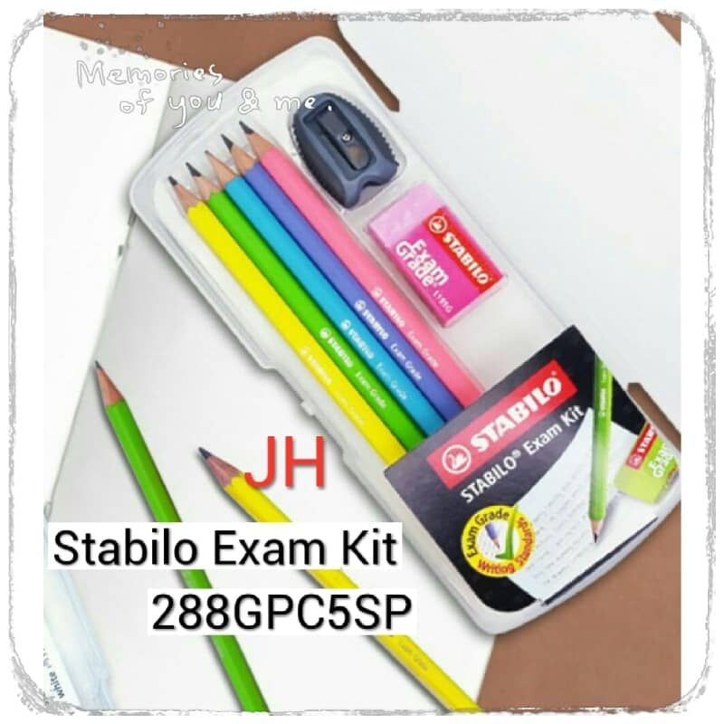JOO HUAT Stabilo Exam Kit Colour Set with Transparent Clear Box ...