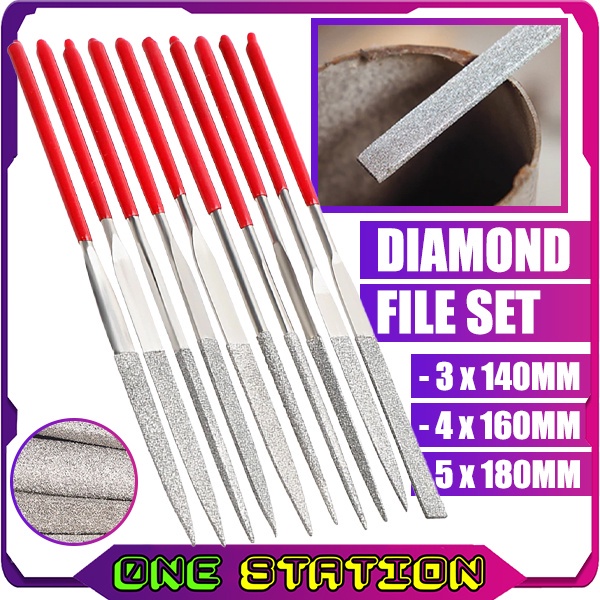 10PCS Mini Metal Rasp Diamond Needle Files Set Wood Carving Tools for ...