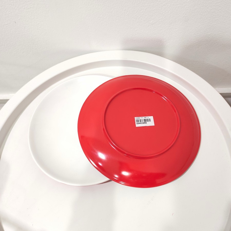 MERAH PUTIH Melamine D3309 Unica. White Red 9" Flat Plate | Shopee Malaysia
