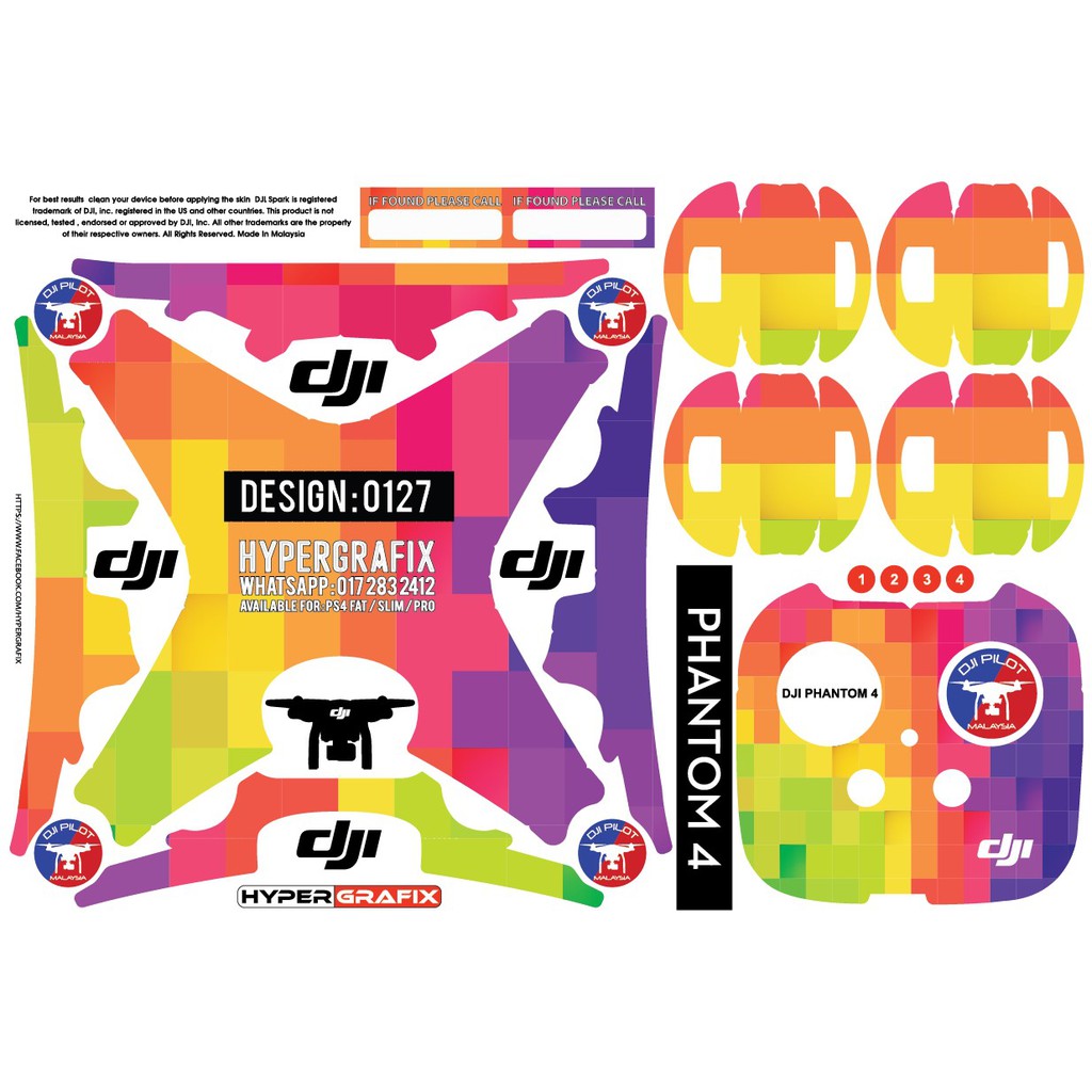 DJI PHANTOM 4 ADV / PRO Sticker Skin Design 0127 | Shopee Malaysia