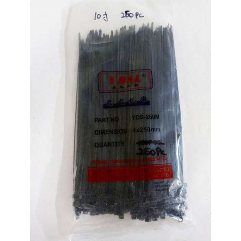 PVC Link Cable Tie 10" 250mm X 4mm Black (Packet of 250 Lth) | Shopee ...