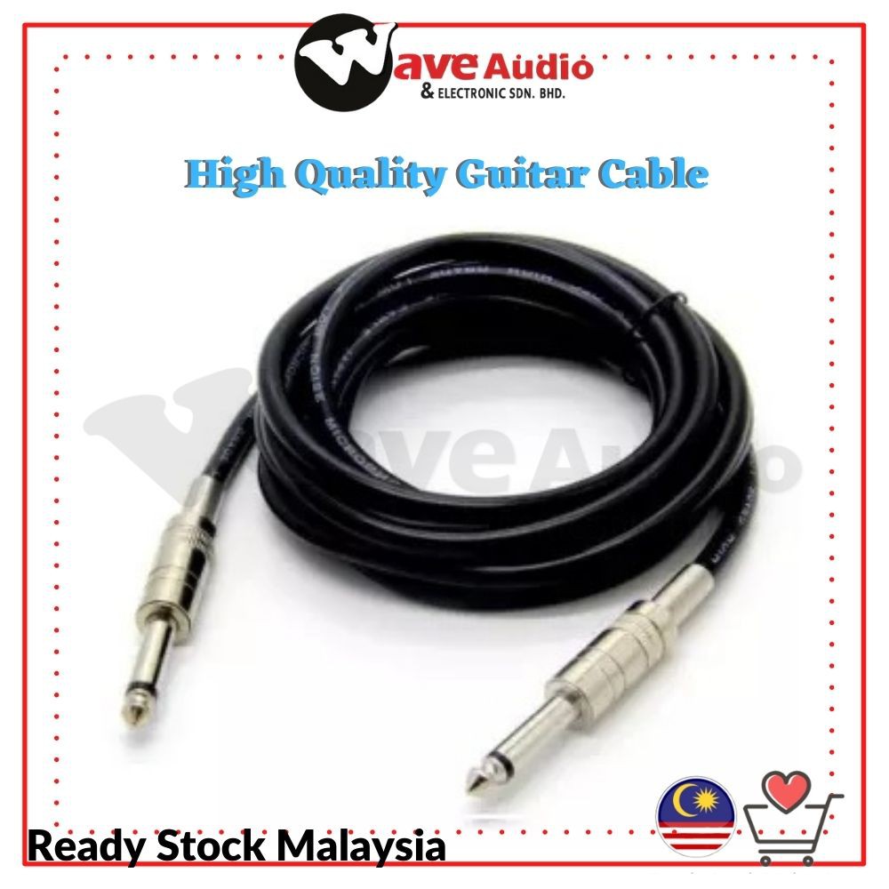 Guitar Instrument Cable Cord (6.35MM MONO MALE - MALE CABLE) Guitar ...