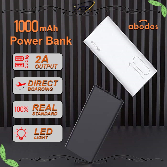 ADX Original ABODOS AS-PS12 Powerbank 10000mah Dual USB Port 2A Output ...