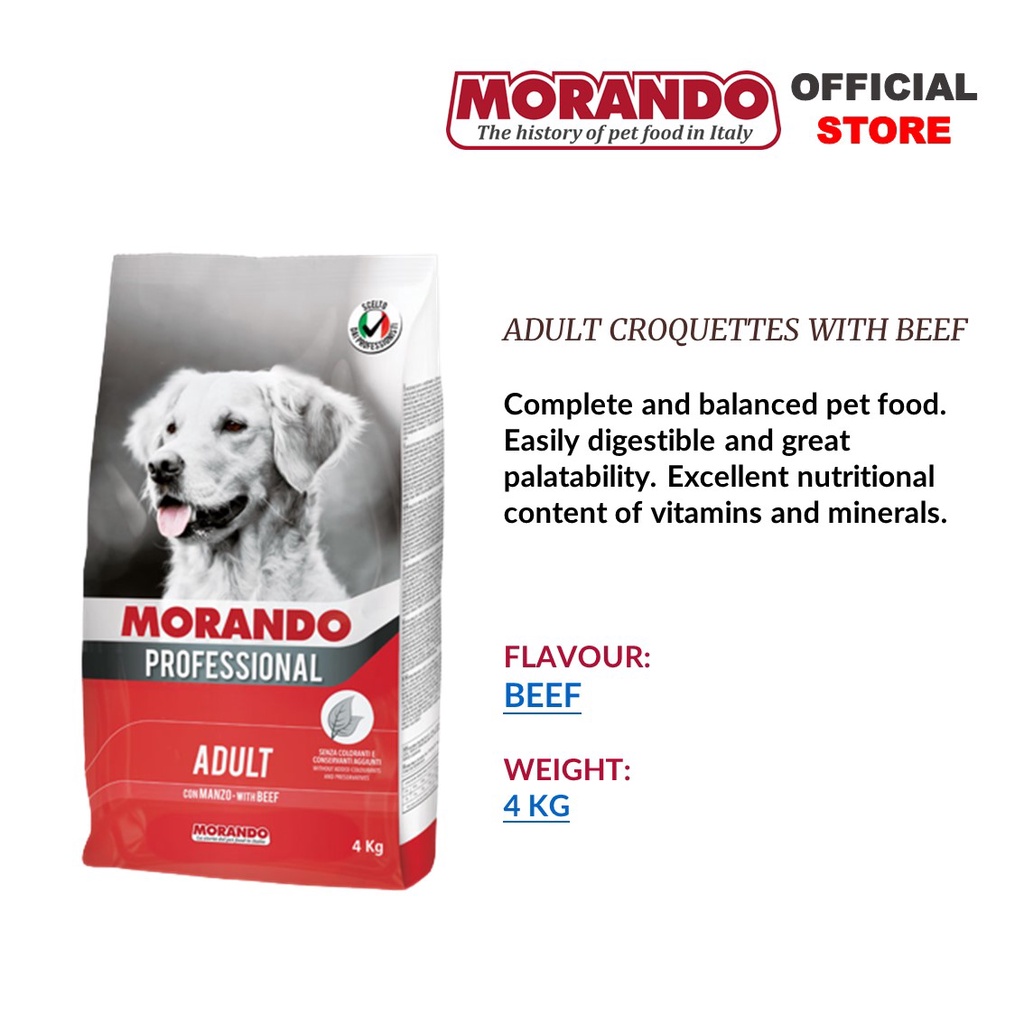 MORANDO PROFESSIONAL Adult Croquettes With Beef (4kg) | Shopee Malaysia