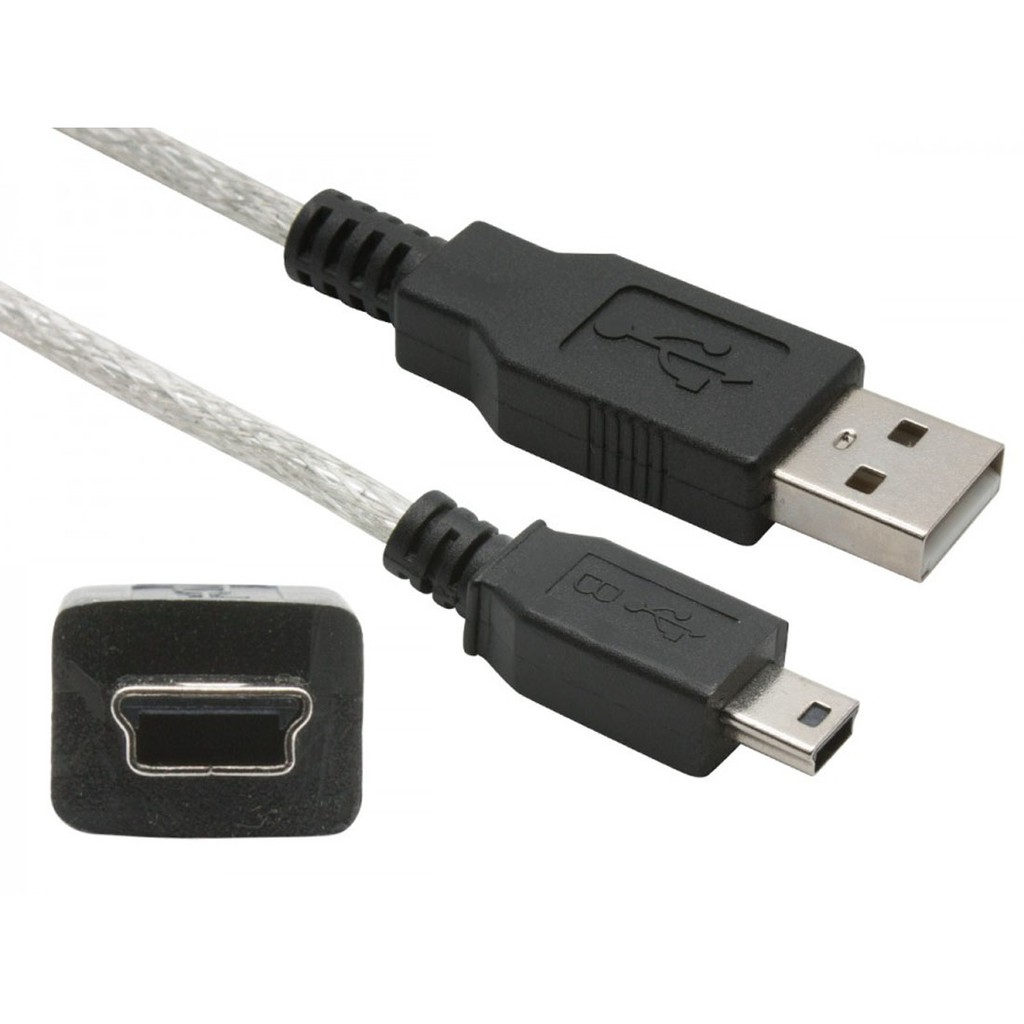 USB 2.0 Cable Type A To Mini USB Male 5 Pin B Sync & Charge Lead ...