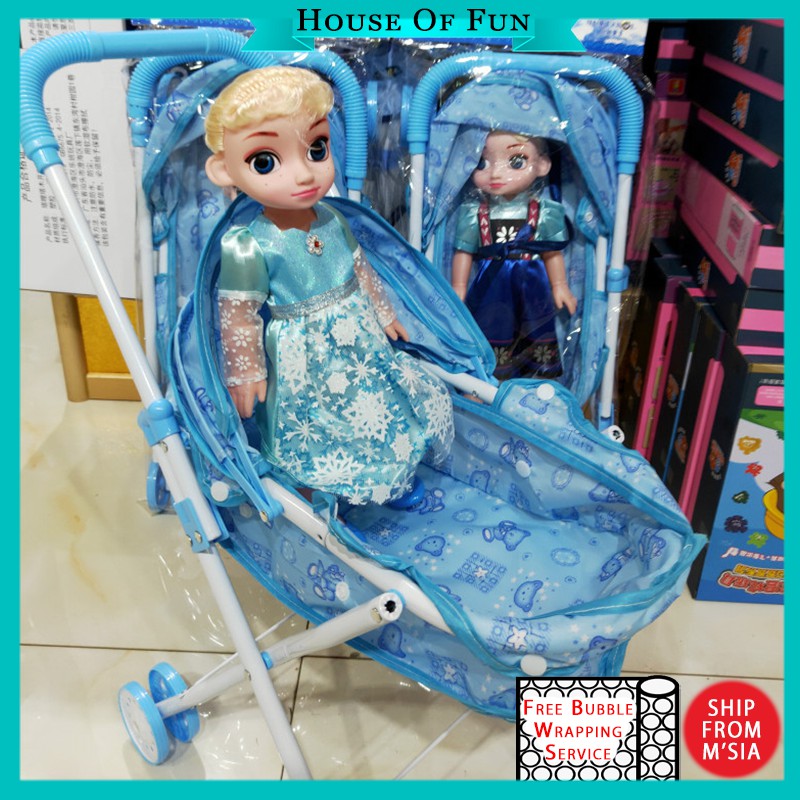 Frozen Princess Elsa Stroller Girls Baby Play House With Doll Disney ...