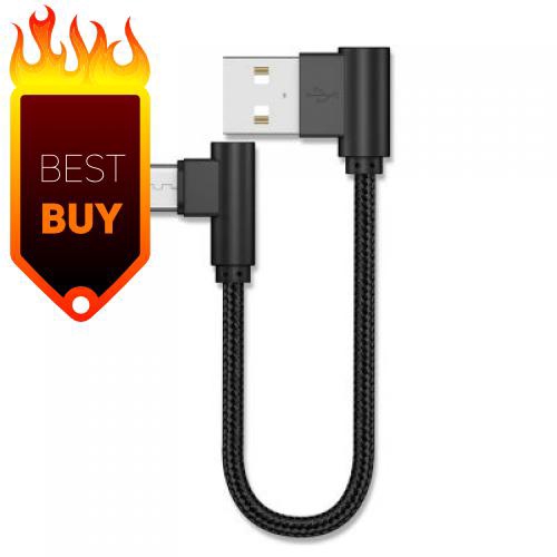 20CM Micro USB Charge 90 Degree Cable (BLACK) | Shopee Malaysia