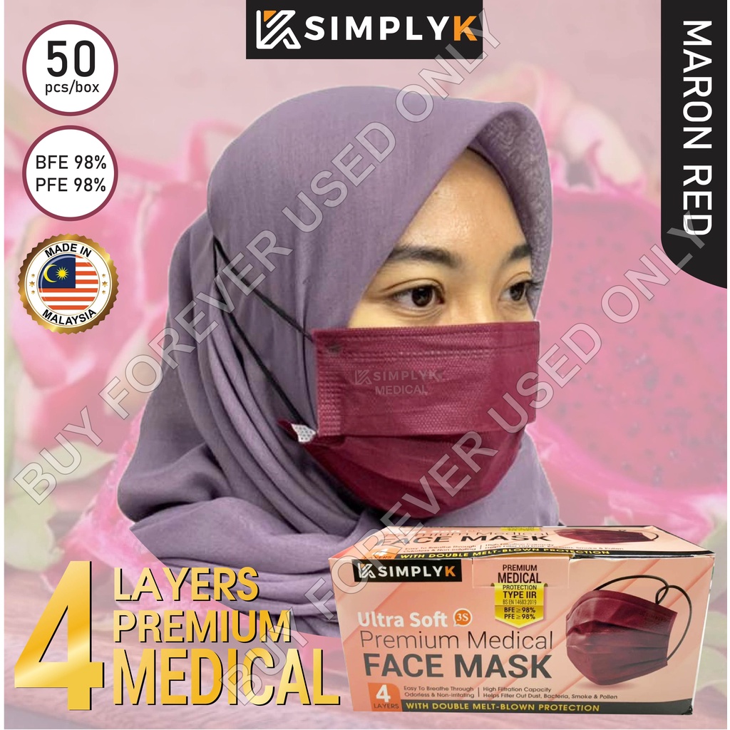 MDA Cert SIMPLY K Medical 4Ply KF94 Hijab Mask Adult Face Mask Hitam ...