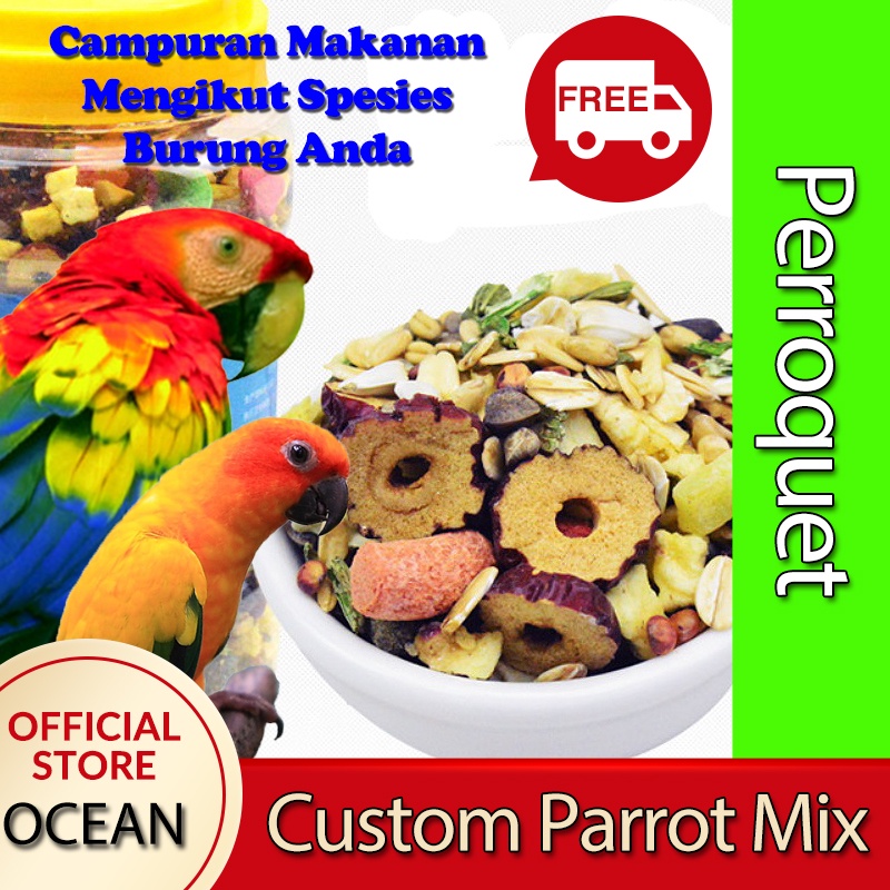 Perroquet Parrot Food Designer Complete Custom Order Mix Small Medium ...