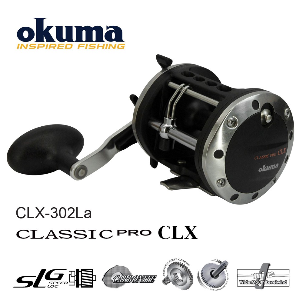 Okuma Classic Pro CLX-302La Mesin Pancing Star Drag Fishing Reel ...