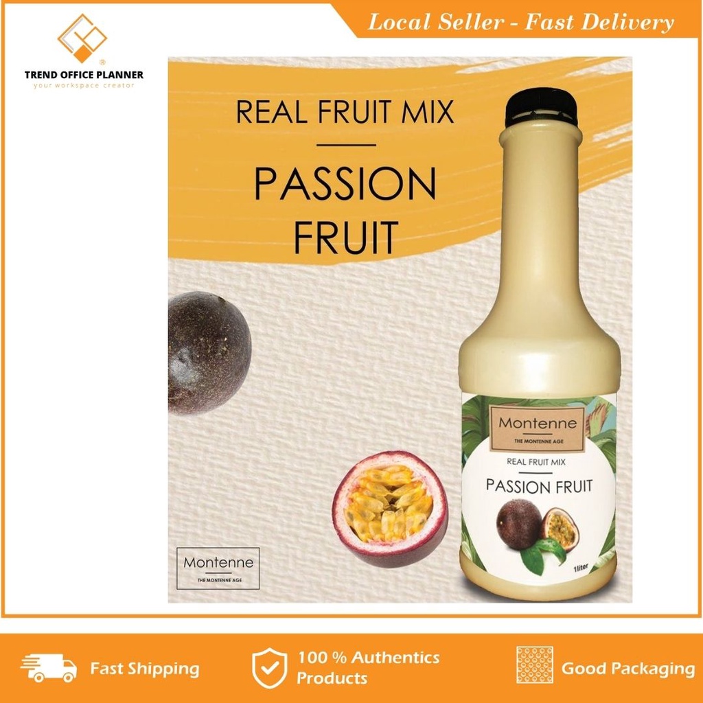 MONTENNE Passion Fruit Real Fruit Mix (1 Litre/bottle) Dessert Baking ...