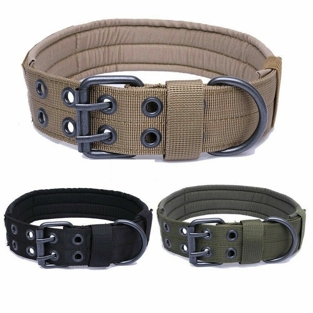 Tactical Military Dog Collar Nylon Adjustable Training Working Heavy ...