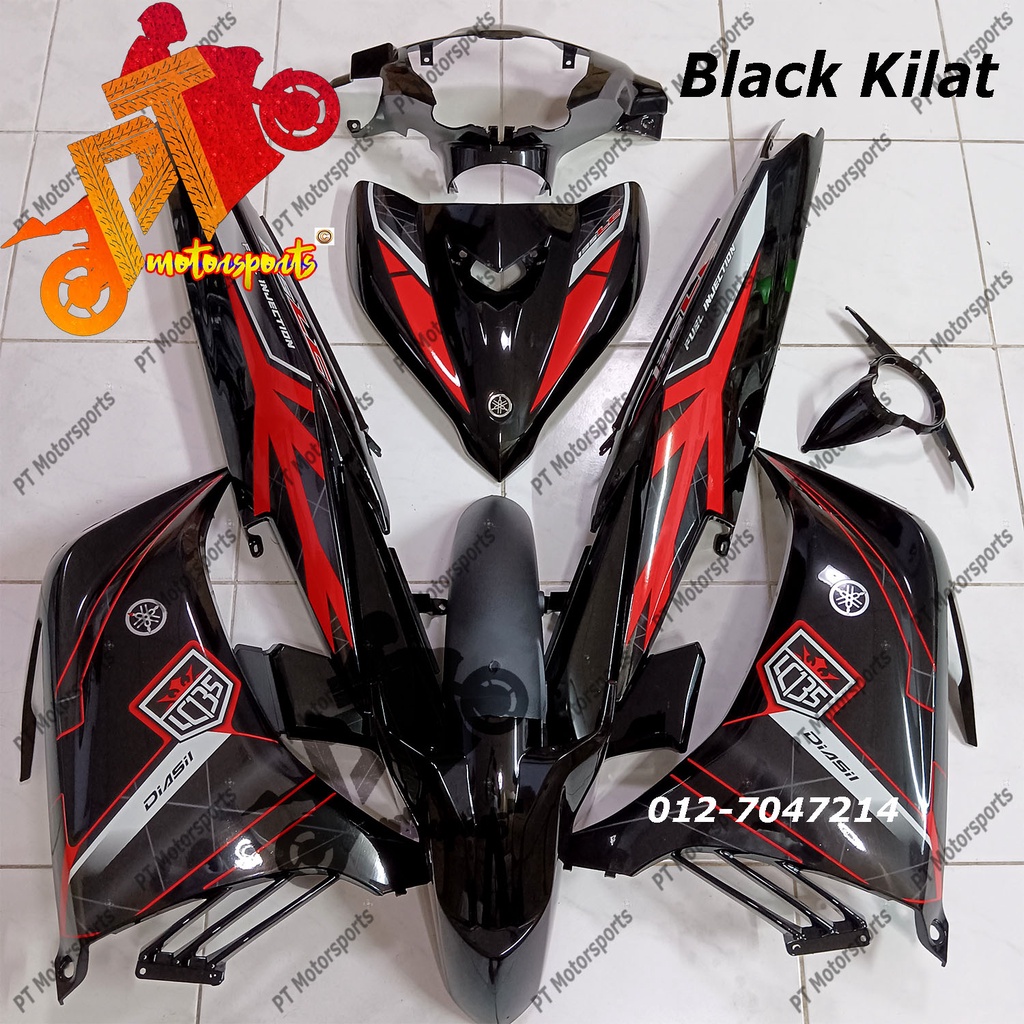 Yamaha LC 135 V7 Cover Set Black Kilat Hitam Exciter 87 Red Blue Yellow ...