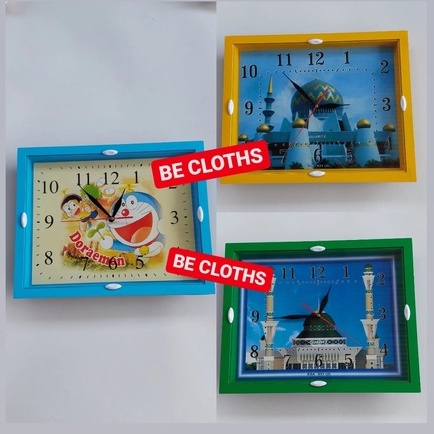 Wall clock Square Doraemon Character Mosque Islamic Nuance Cool Home ...