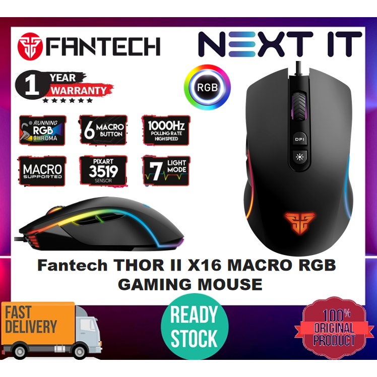[READY STOCK] Fantech THOR II X16 MACRO RGB GAMING MOUSE | Shopee Malaysia
