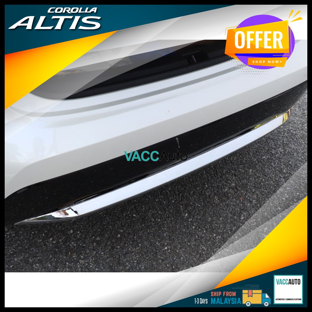 Toyota Altis Rear Bumper Lower Chrome Lining Lip Panel Moulding Stripe ...
