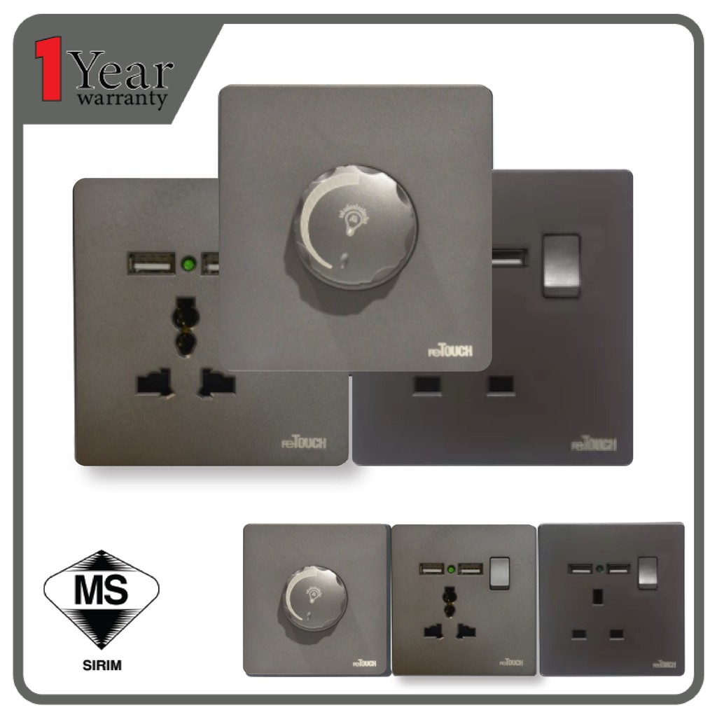 reTouch Ultra Rimless 13A Socket + USB / Dimmer | Shopee Malaysia