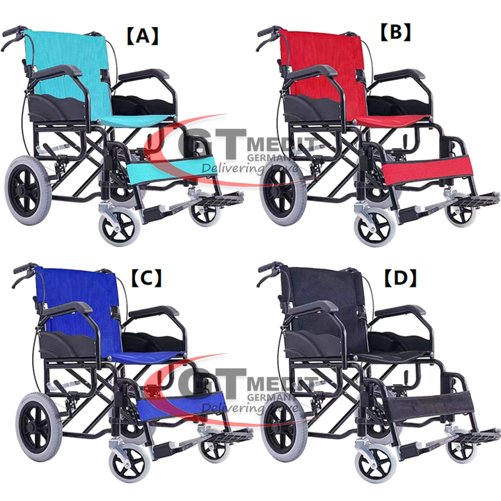 WHTZB-10 GT MEDIT GERMANY Ultra Lightweight Wheelchair Foldable Travel Transport Wheel Chair ...
