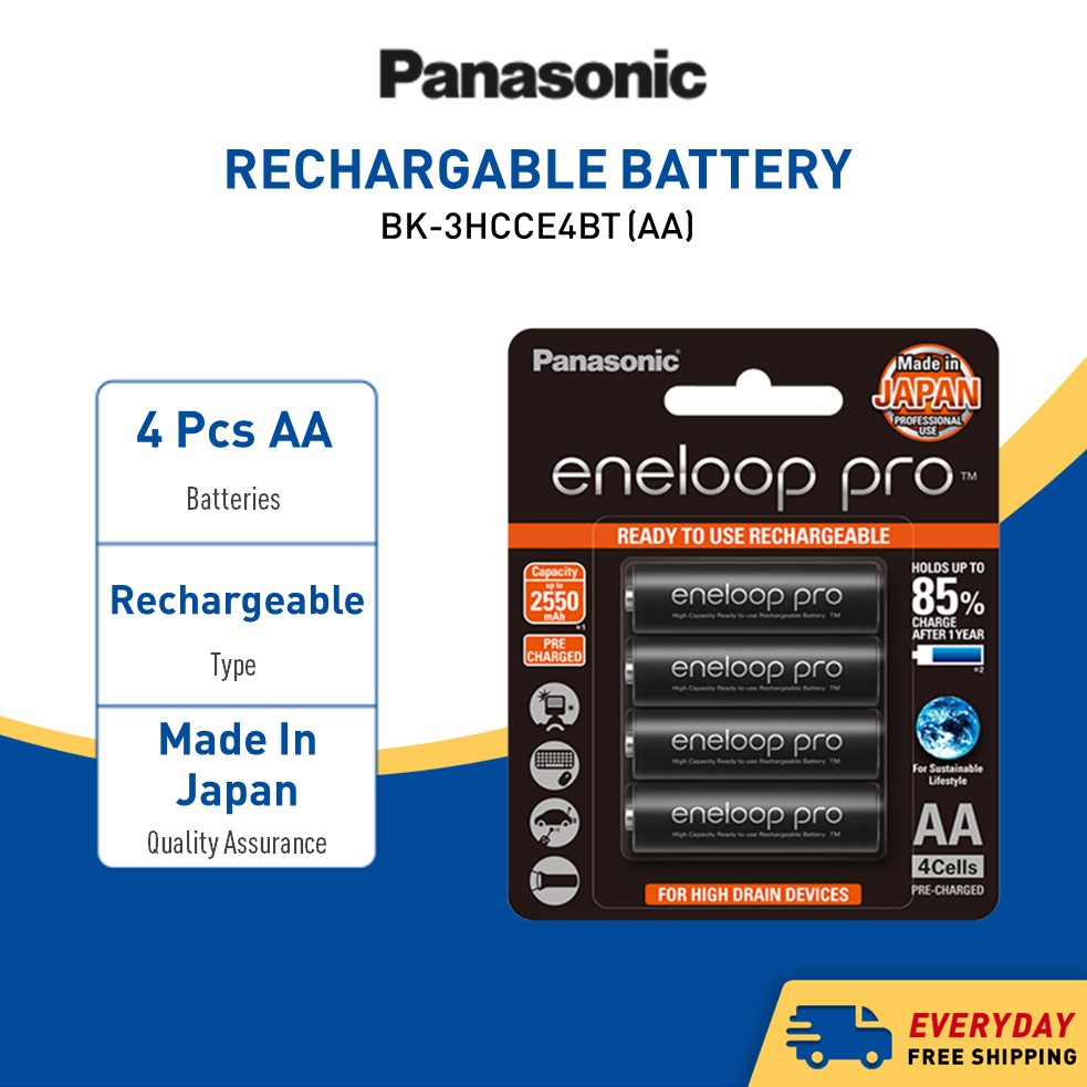 Panasonic Eneloop Pro Aa Size High Capacity Fully Charged Ready To Use