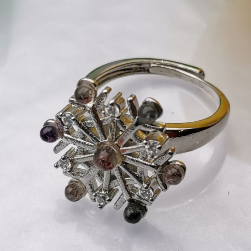 i超七雪花时来运转款戒指 (可调节/Adjustable) 17mm Super Seven Snowflake Rotatable ...