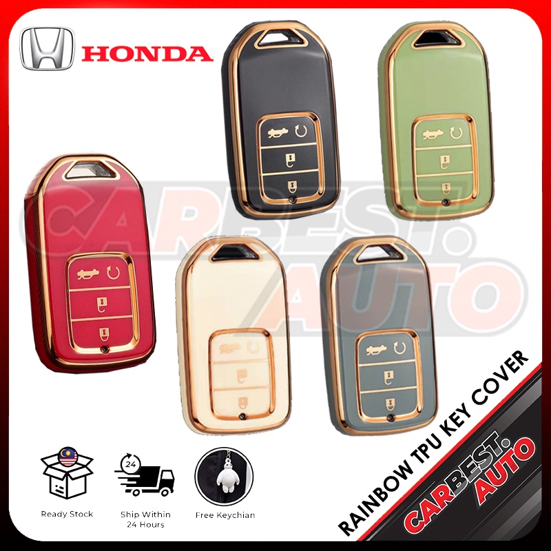 Honda Key Cover CITY WRV HRV BRV JAZZ CRV ACCORD TPU Rainbow Chrome Car ...