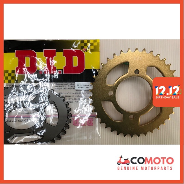 Yamaha LC135 RXZ Y125 SRL110 Y110 DID Gold HDS Rear Sprocket (Heavy Duty) RXZ Y125 100% Original ...