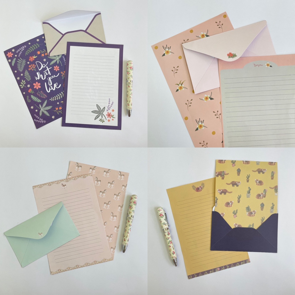 Letter Writing Set from Korea – 2pcs A5 Deco Paper & 1pc Envelope – Fox ...