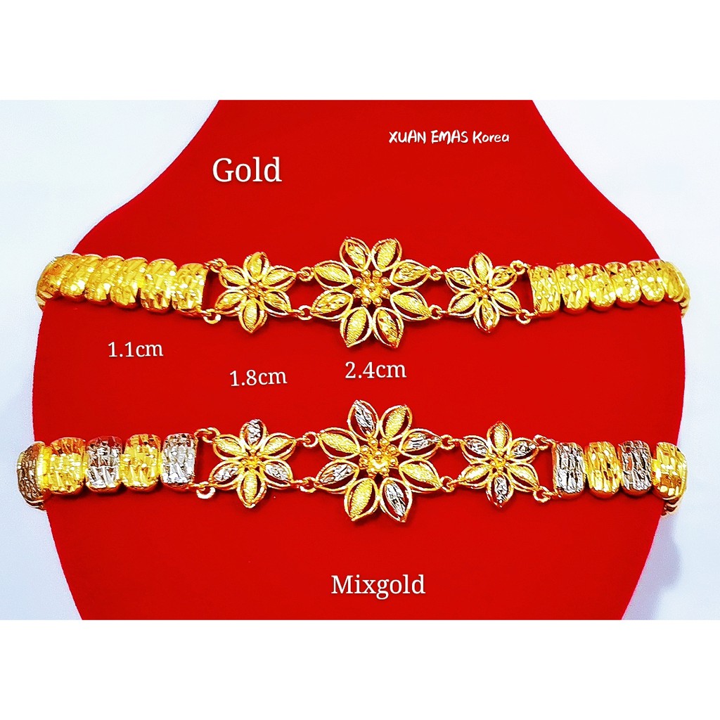 RANTAI TANGAN pulut dakap bunga EMAS BANGKOK BRACELET | Shopee Malaysia