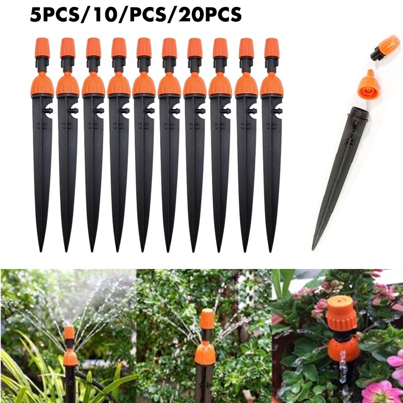 5/10/20PCS Micro Bubble Drip Irrigation Adjustable Emitters Stake Water ...
