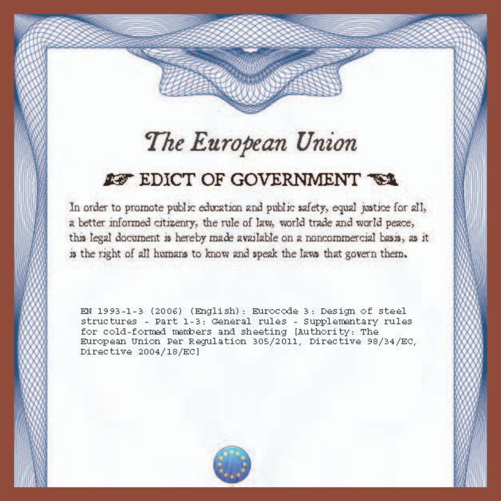 Eurocode 3 - Design of steel structures - Part 1-3 General rules ...