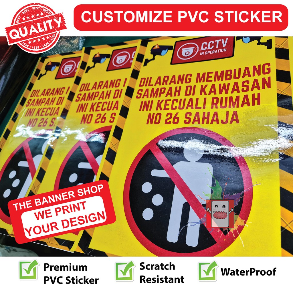 Customize Signage Logo (Wording, Design) Sticker on Board Turn Left ...