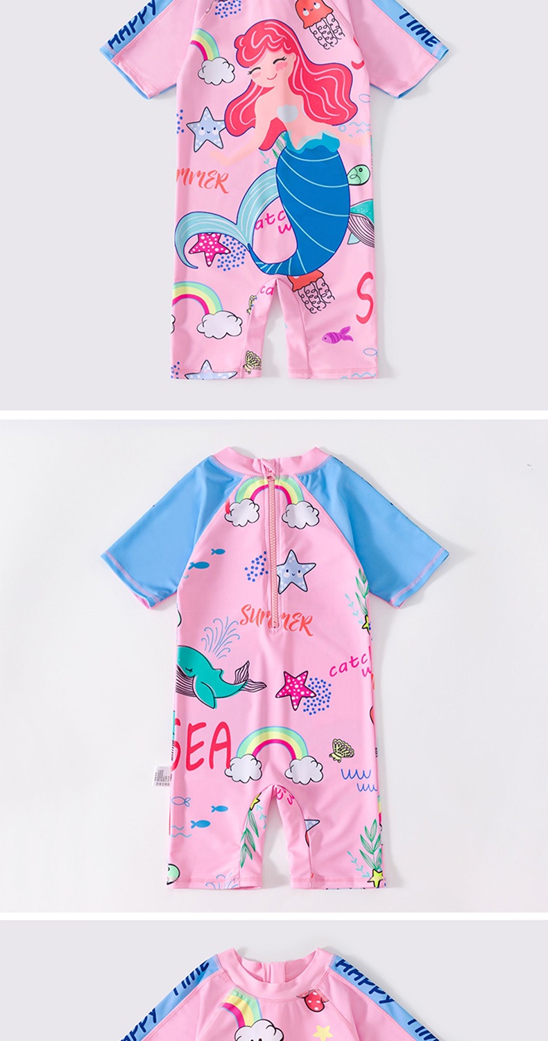 YUKE Children Swimwear Girl Sunscreen Swimsuit Student One piece ...