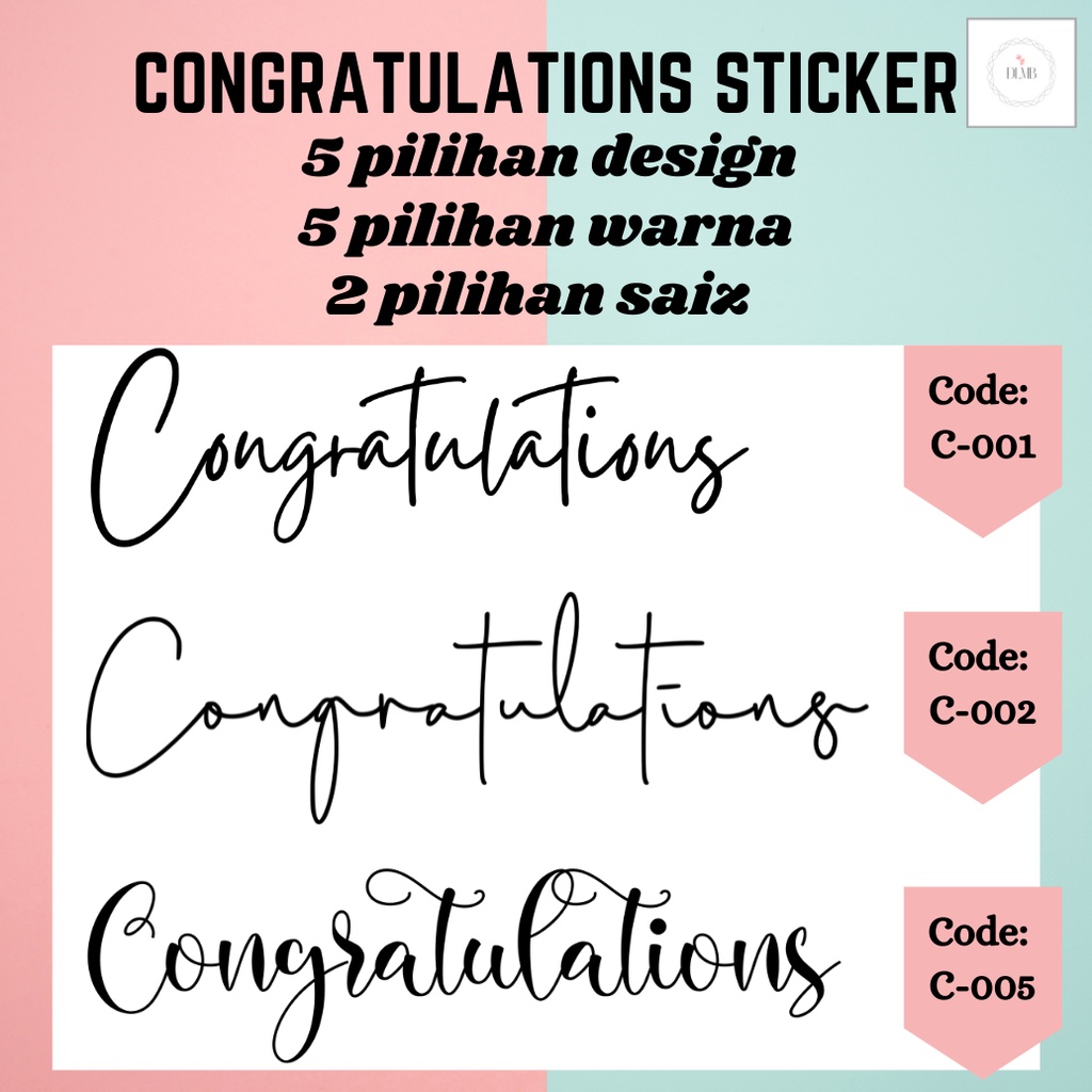 /* BALLOON STICKER BLACK Congratulations for 10-36" balloons/ STIKER ...