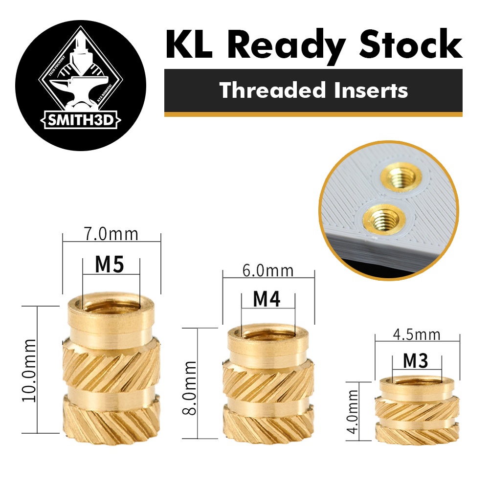 3D Prints Copper Heat Threaded Inserts Set Inserts Embedment Nut M3
