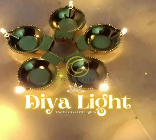 12PCS [1 BOX] Golden Diya Light Agal Vilakku / Diya Deepak LED Lights ...