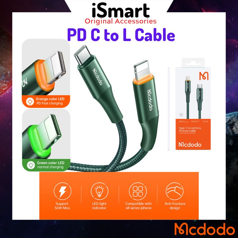 Mcdodo PD Type C to L Cable PD Data Cable iP Cable | Shopee Malaysia