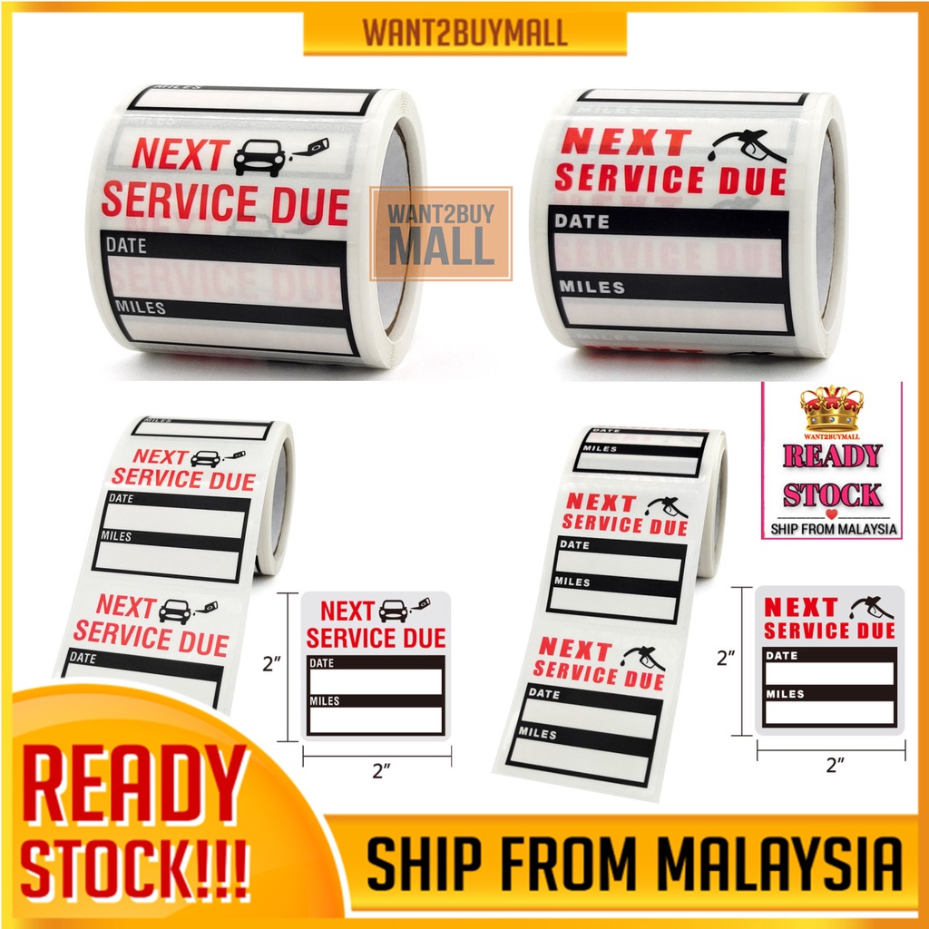 Removable Reminder Labels Waterproof Oil Change Labels Oil Change ...