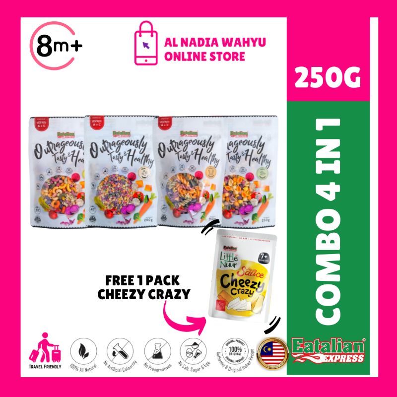 Eatalian Express Combo Set 4x 250g Mixed Vegetables Pasta High Fiber ...