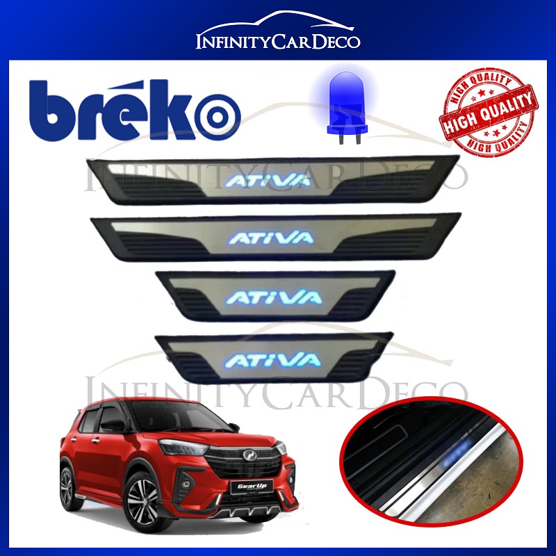 Blue LED BREKO Door Side Sill Step Plate for Perodua Ativa | Shopee ...