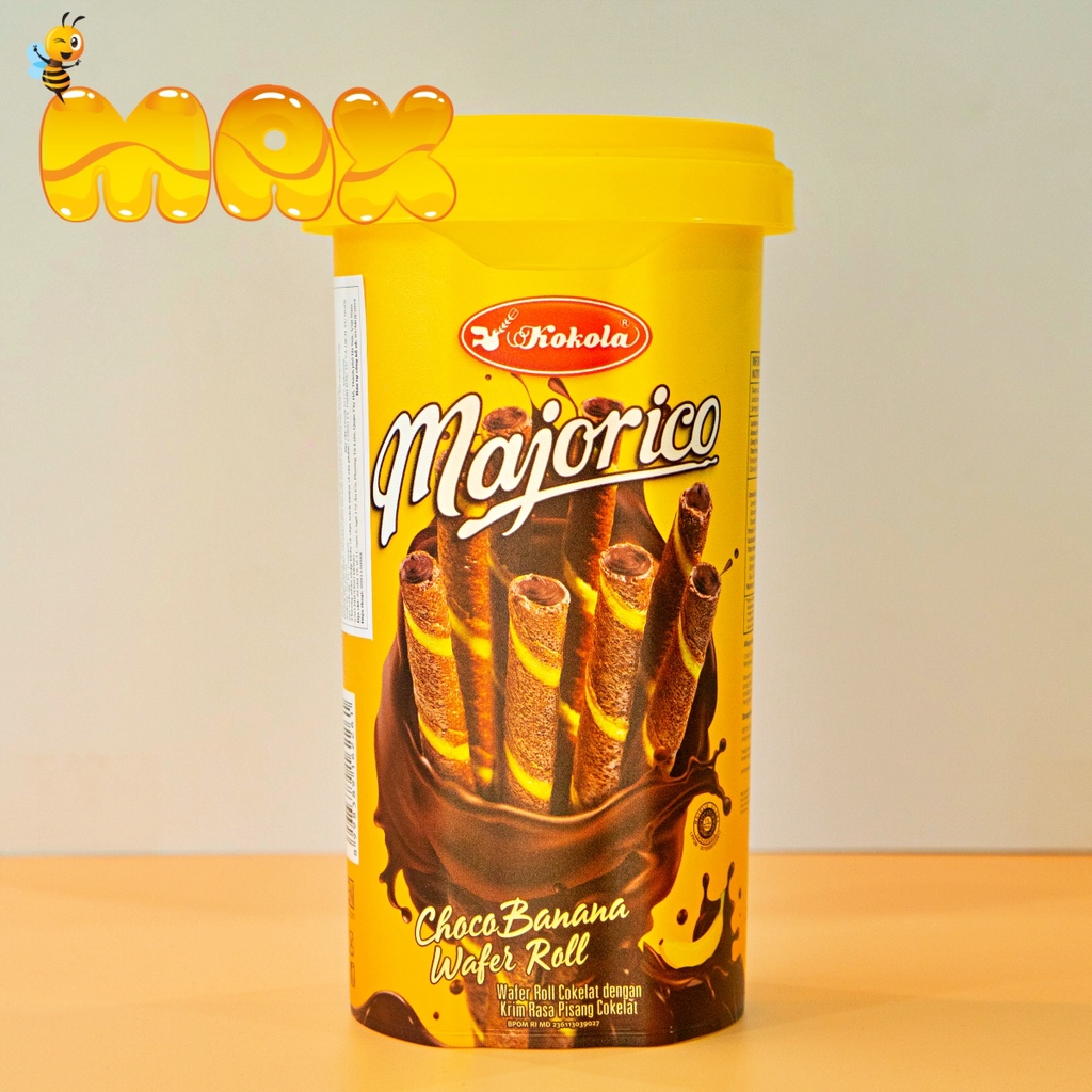 Kokola Majorico Wafer Roll chocolate banana flavor 250Gr box | Shopee ...