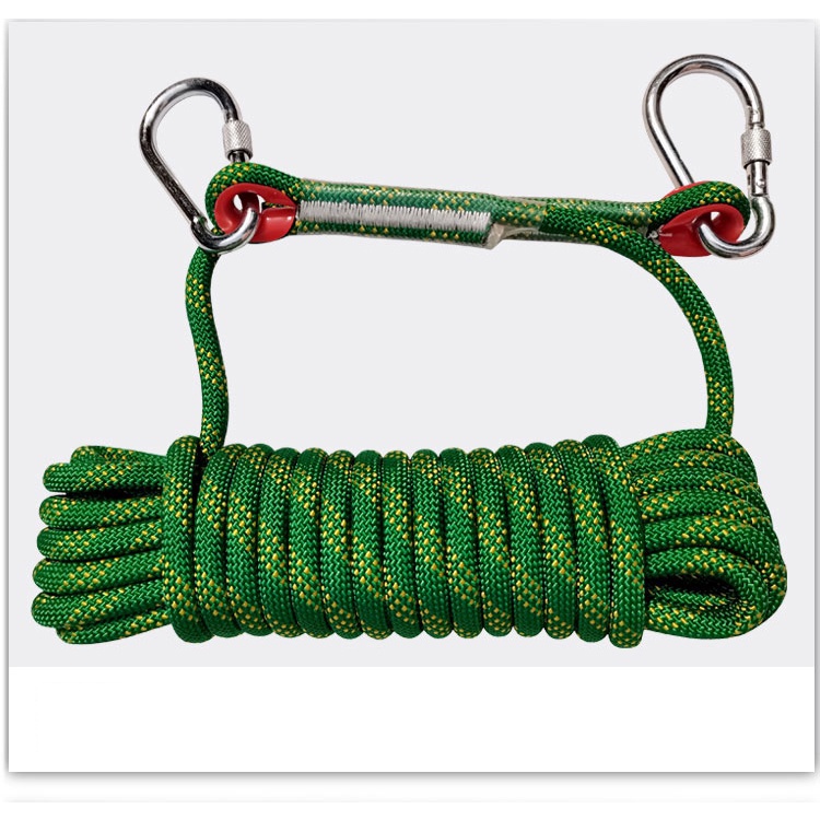 【COD】 10m/20m/30m Climbing Rope Static Utility 2 Carabiners for Outdoor ...