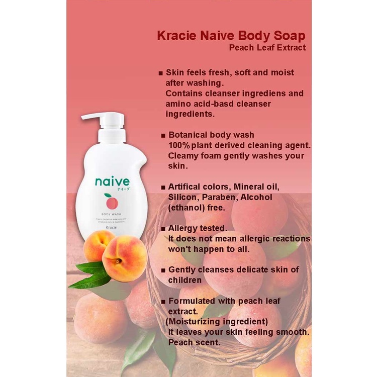 Naive Body Wash Refill 380ml (Aloe/Peach/Refresh/Relax) | Shopee Malaysia