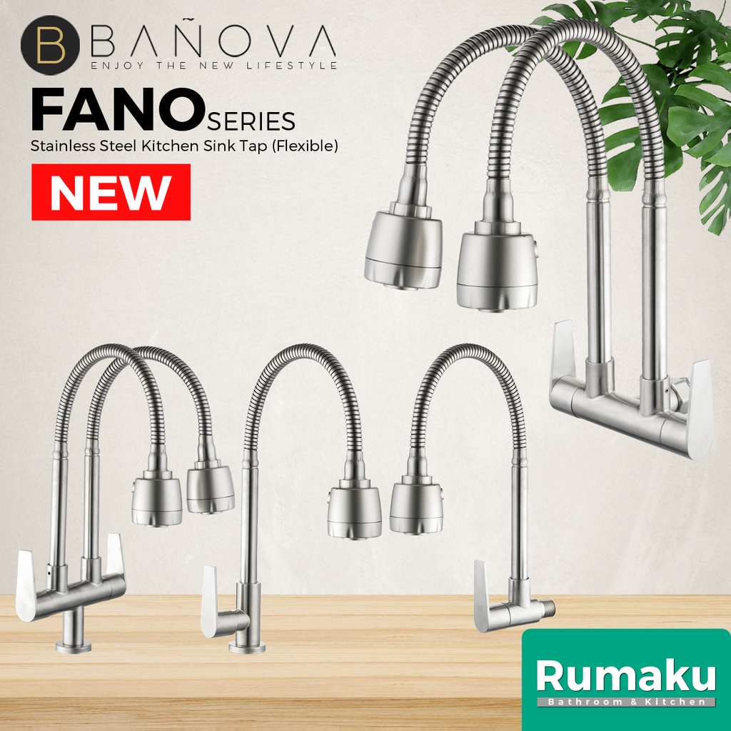 BANOVA SUS 304 Stainless Steel Kitchen Sink Tap Water Tap Paip Singki ...